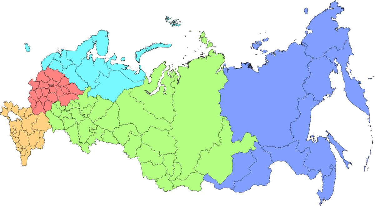 文件:Map of Military districts of Russia, 2024.png - 阅兵百科
